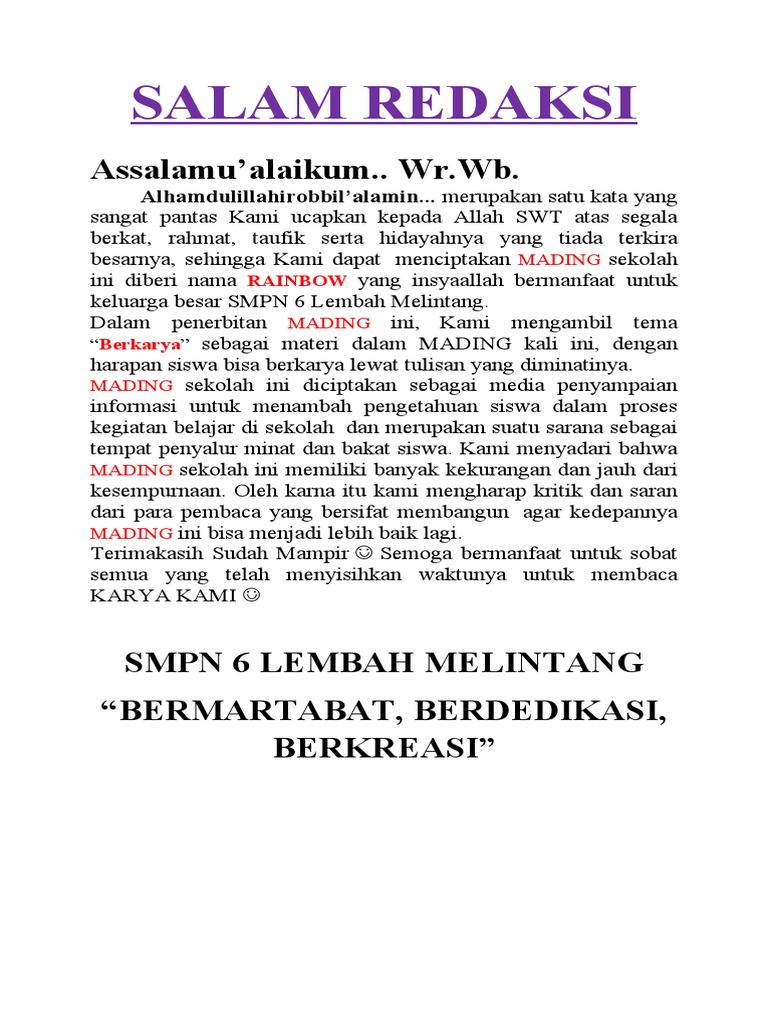 Salam Redaksi | PDF
