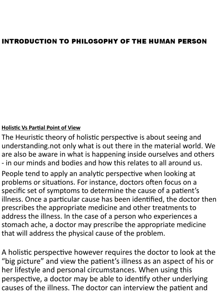 Holistic | PDF | Holism | Behavioural Sciences