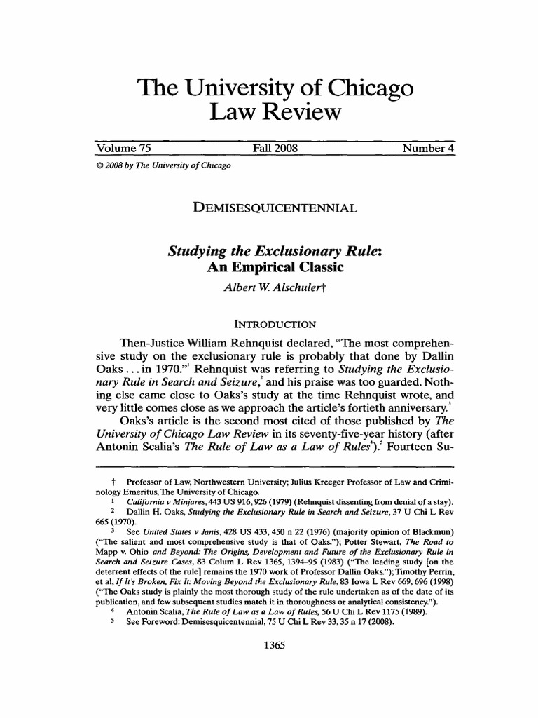 4) Studying The Exclusionary Rule - An Empirical Classic | PDF ...