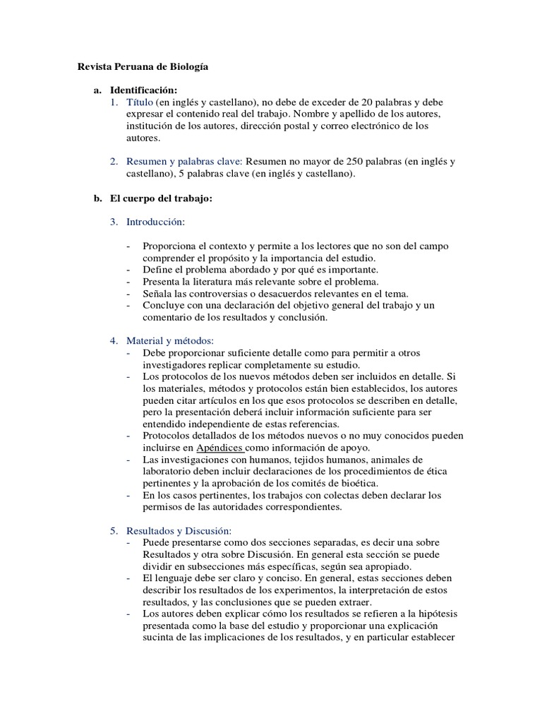 Revista Peruana de Biología | PDF | Science