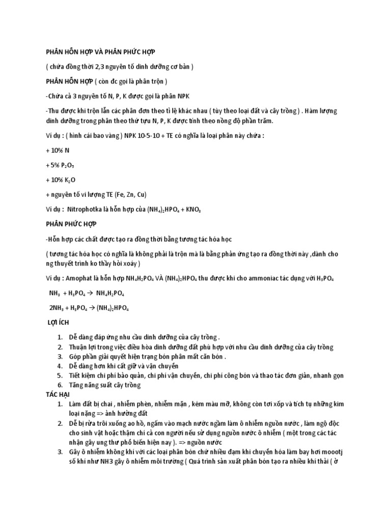 Phân H N H P Và Phân PH C H P | PDF