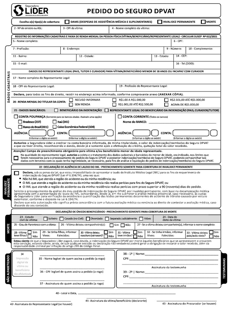 Formulario Dpvat | PDF