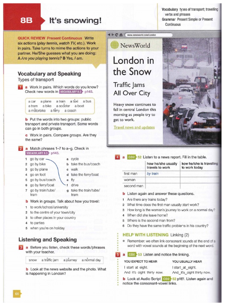 F2F - Ele - UNIT 8B It's Snowing | PDF