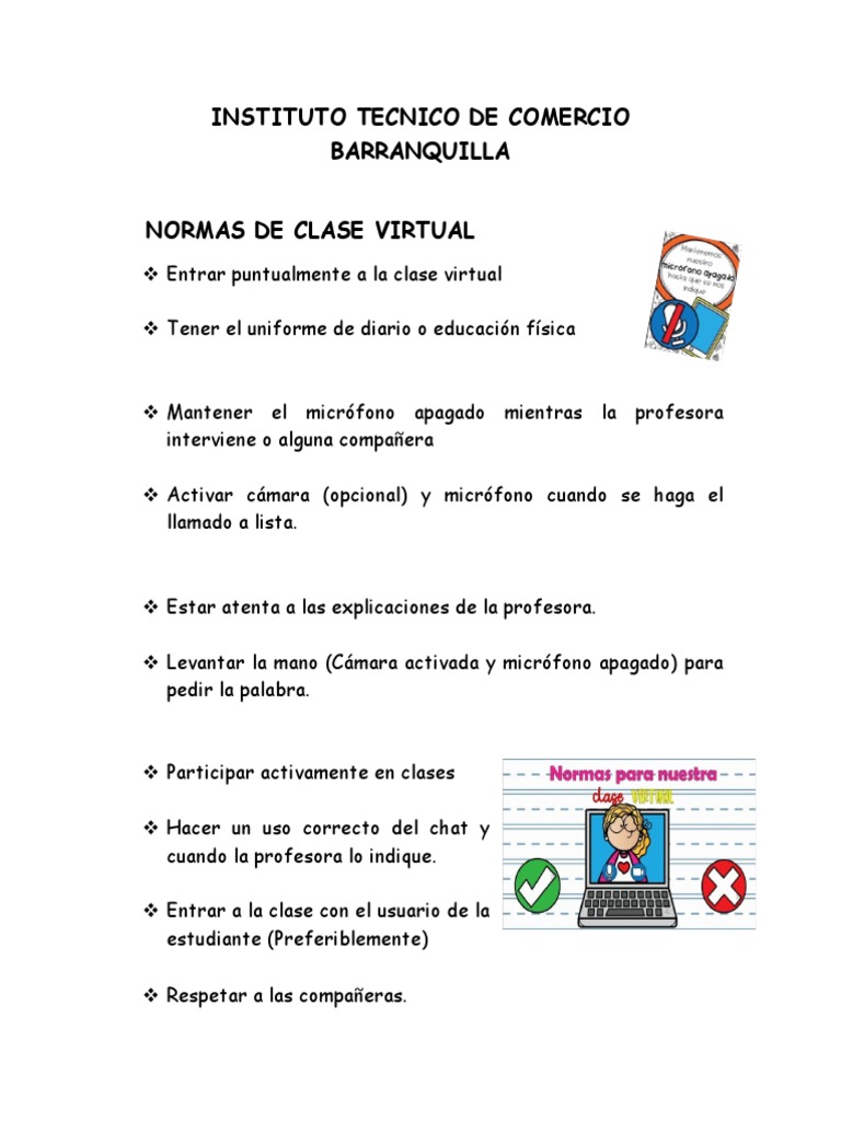 Normas de La Clase | PDF