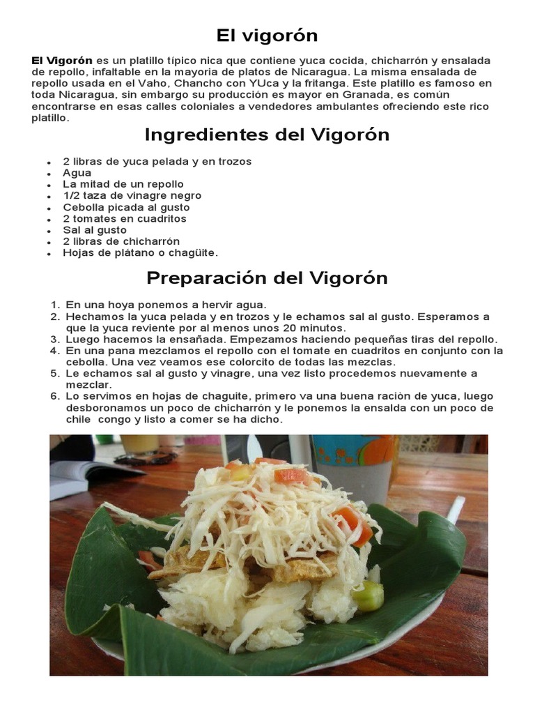 El Vigorón | PDF | Maíz | Comida y bebida