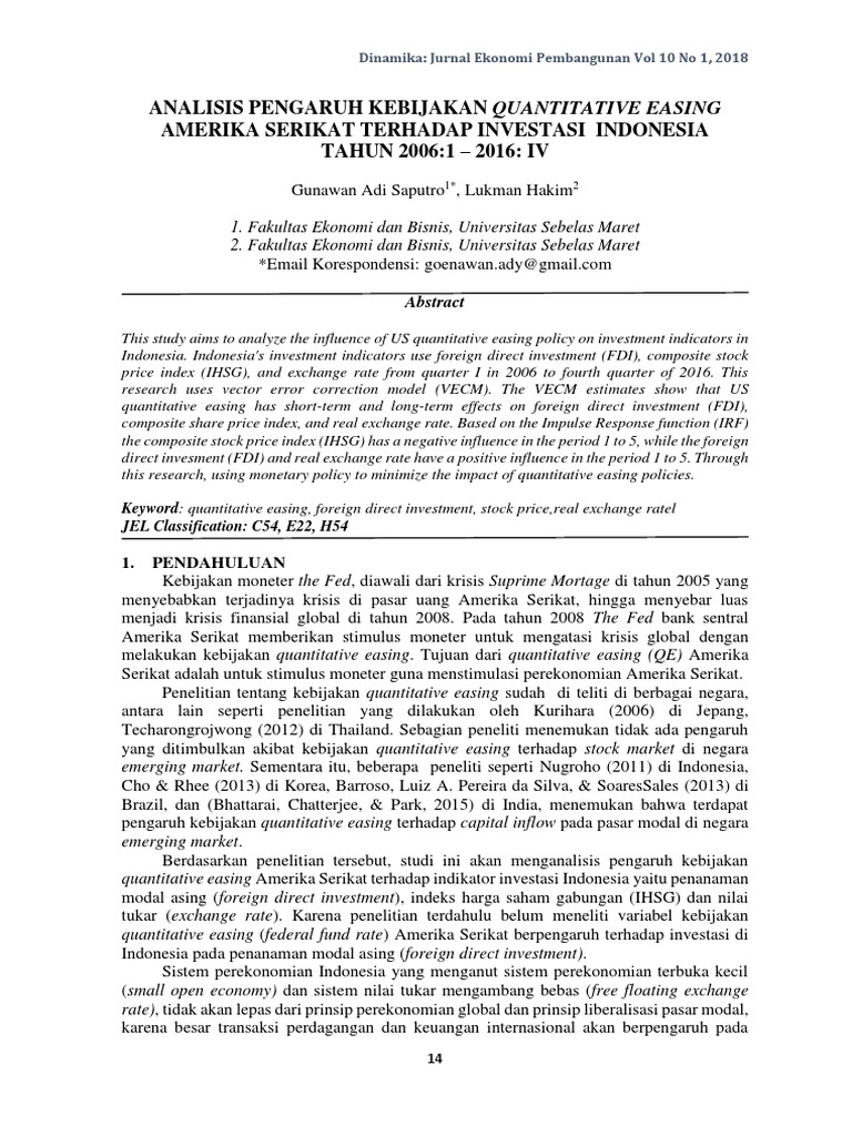 Analisis Teori Quantitative Easing | PDF | Pengelolaan Keuangan & Uang | Ilmu Sosial