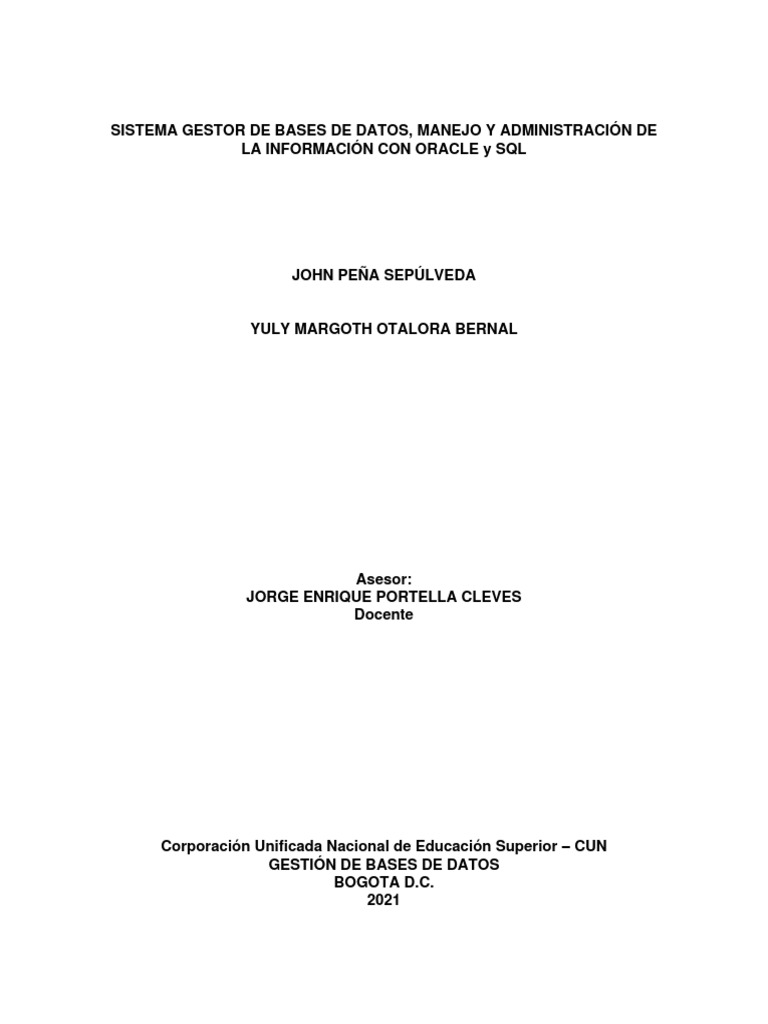 Gestion Bases Datos Aca 1 | PDF