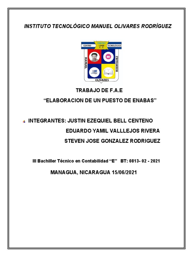 Instituto Manuel Olivares Rodríguez | PDF | Nicaragua | Alimentos