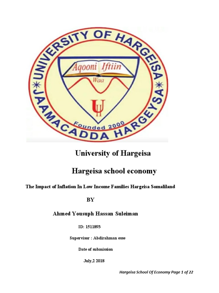 University of Hargeisa Hargeisa School e | PDF | Cost Of Living | Inflation