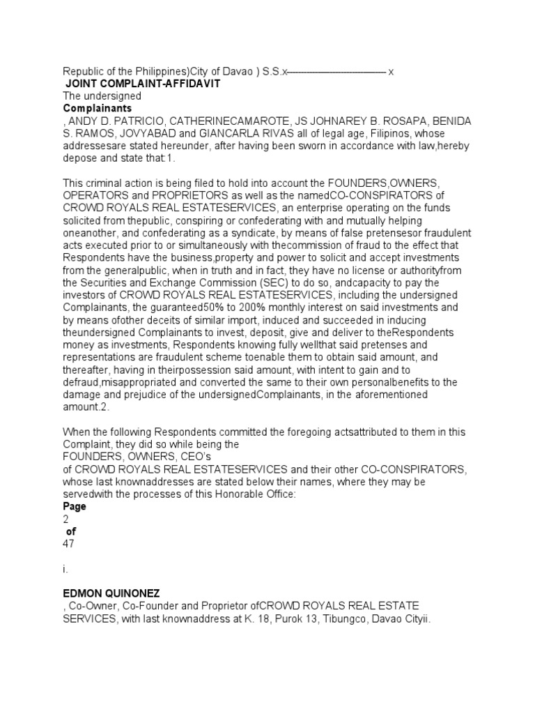 V and V Estafa Case | PDF | Politics | Law