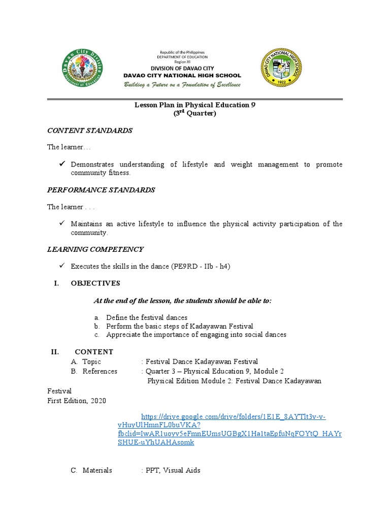 Grade 9 PE Module 2 | PDF | Festival | Dances