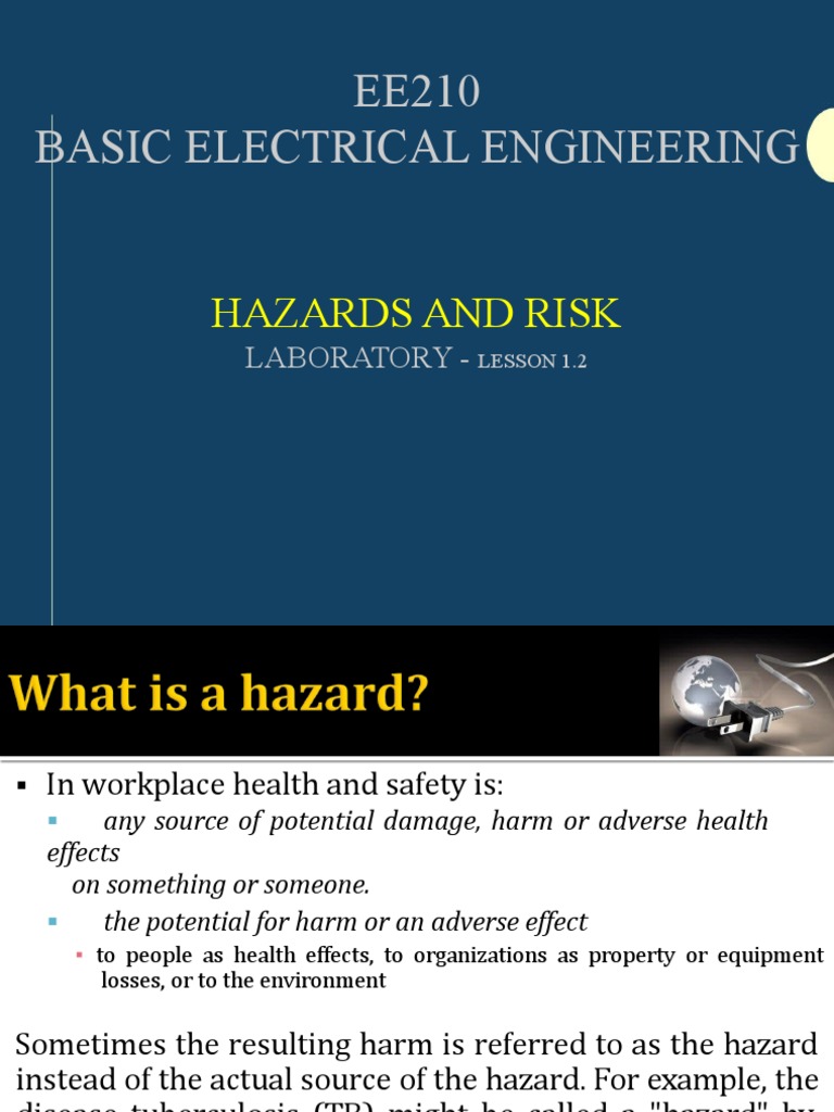 Ee210 Lab Lesson 1.2 Risk and Hazards | PDF | Personal Protective Equipment | Risk