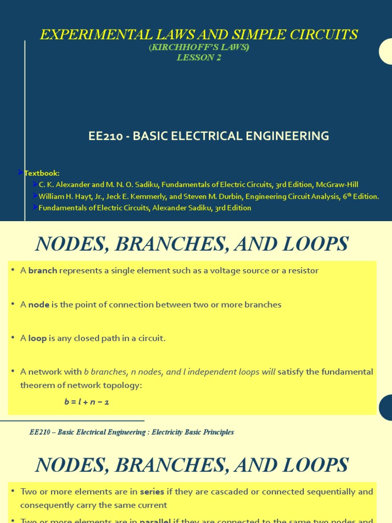 Kirchhoff's Laws & Circuit Basics | PDF | Electrical Network | Series ...