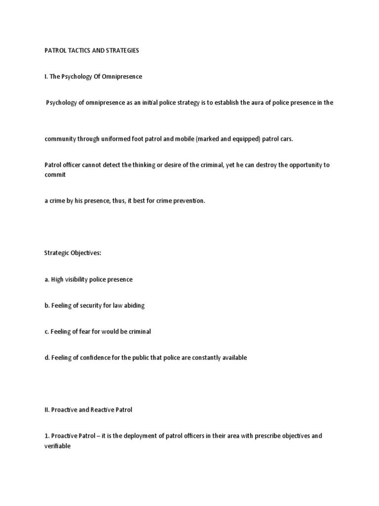 PATROL TACTICS-WPS Office | PDF | Police | Police Car