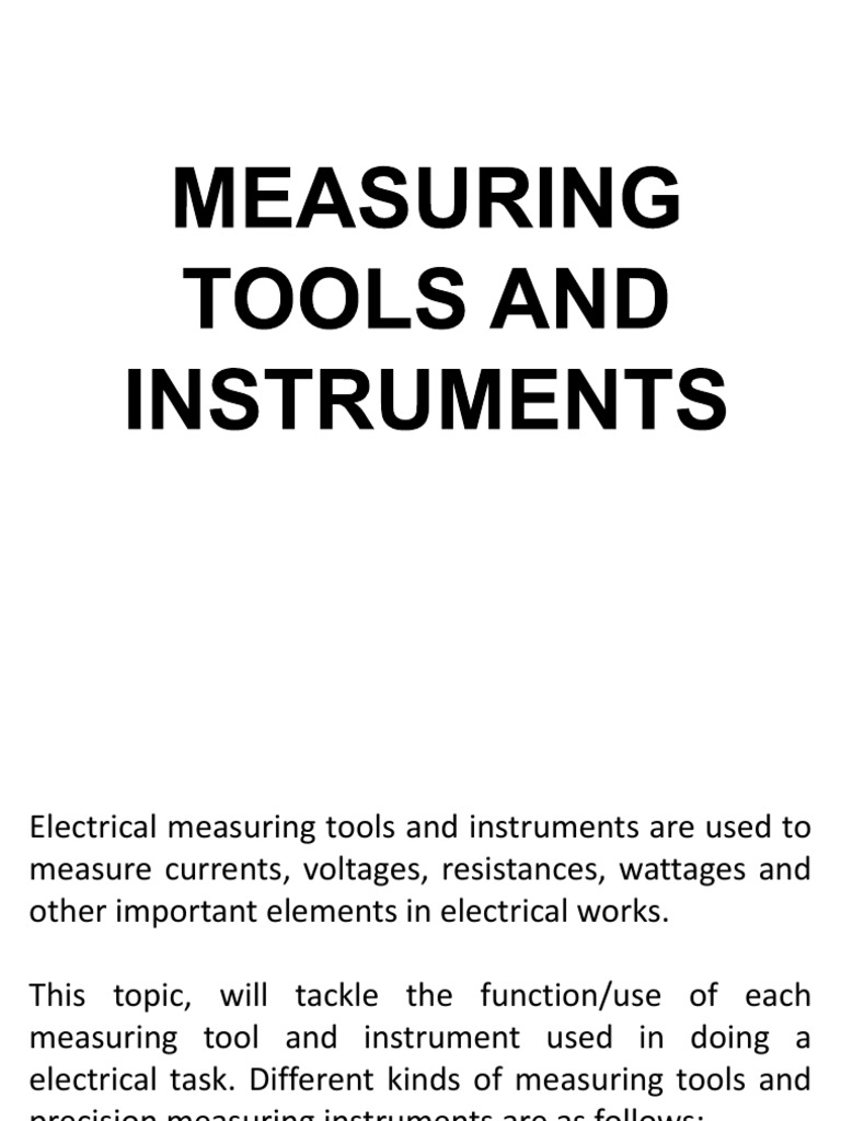 Measuring Tools and Instruments | PDF