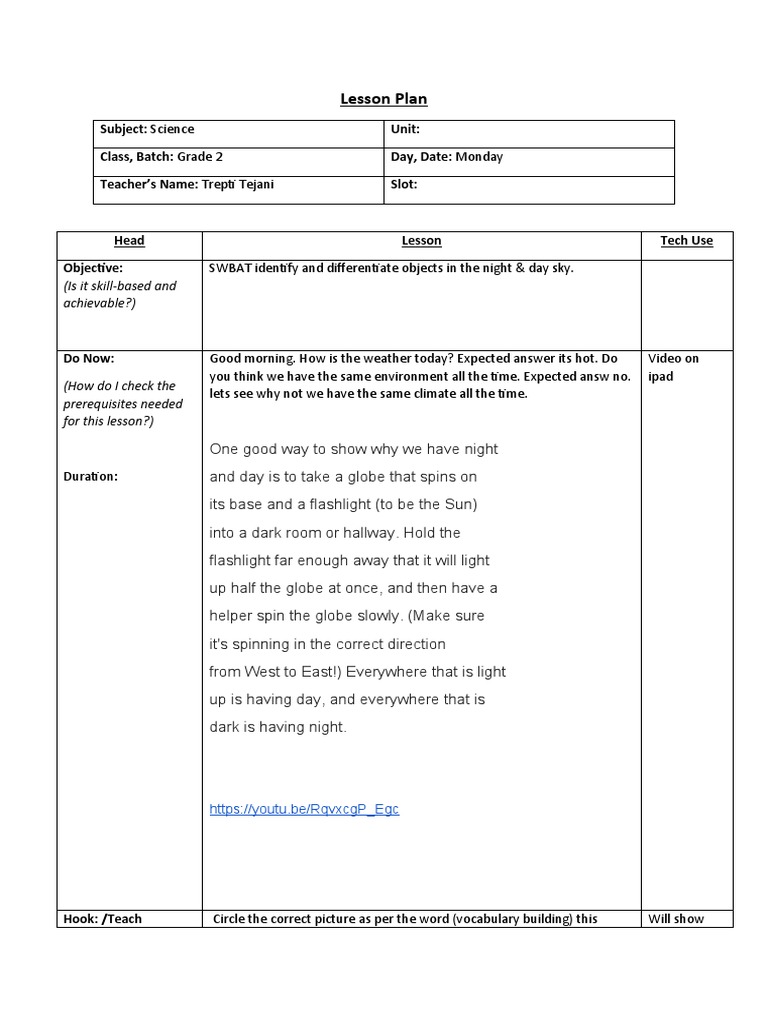 Lesson Plan | PDF | Cognitive Science | Education Theory