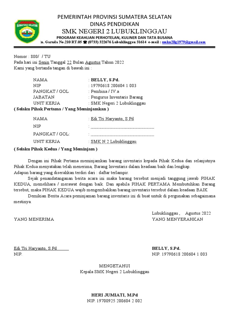 BA Peminjaman | PDF