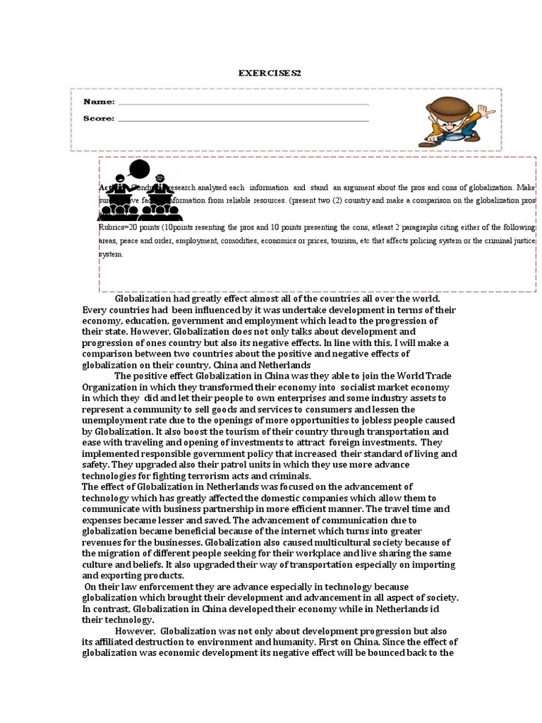 EXERCISES2 Globalization Activity | PDF | Globalization | Human Trafficking