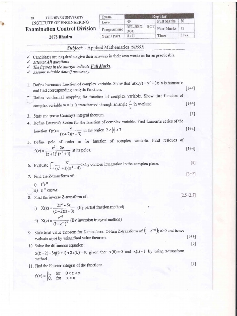 Applied Mathematics | PDF | Complex Analysis | Fourier Transform