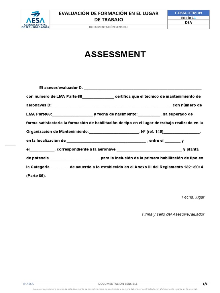 F-DSM-LFTM-09 2.1 Evaluación de Formación en El Lugar de Trabajo - 0 | PDF