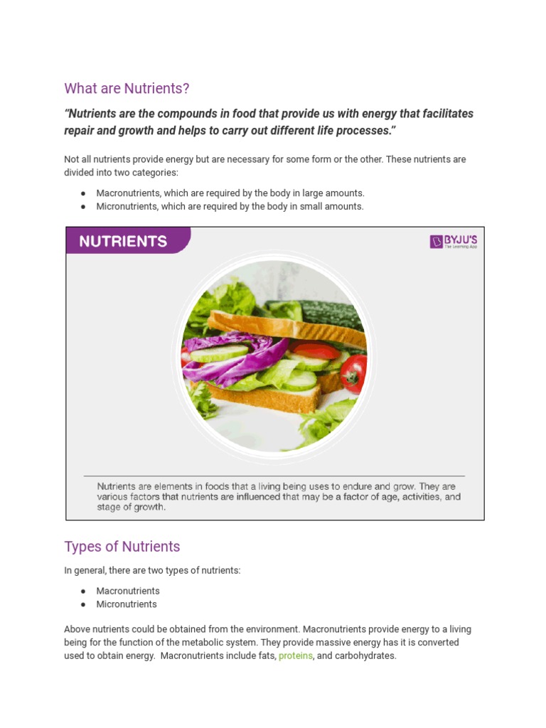 What Are Nutrients | PDF | Nutrients | Food Energy