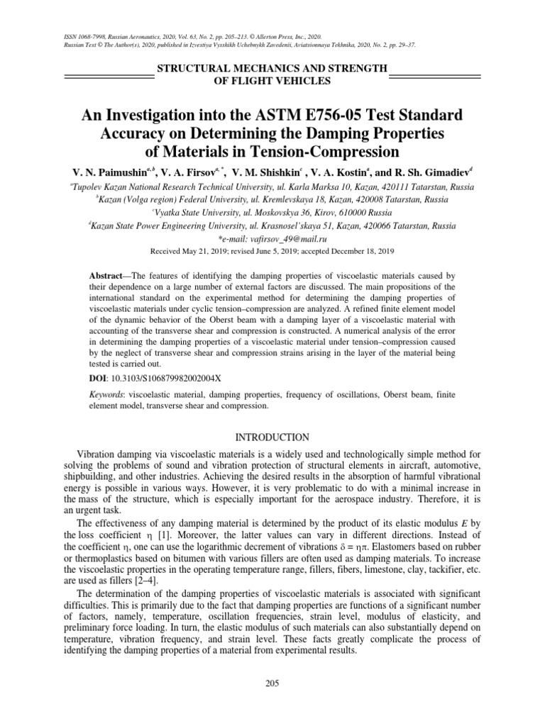 An Investigation Into The ASTM E756-05 Test Standard Accuracy On ...