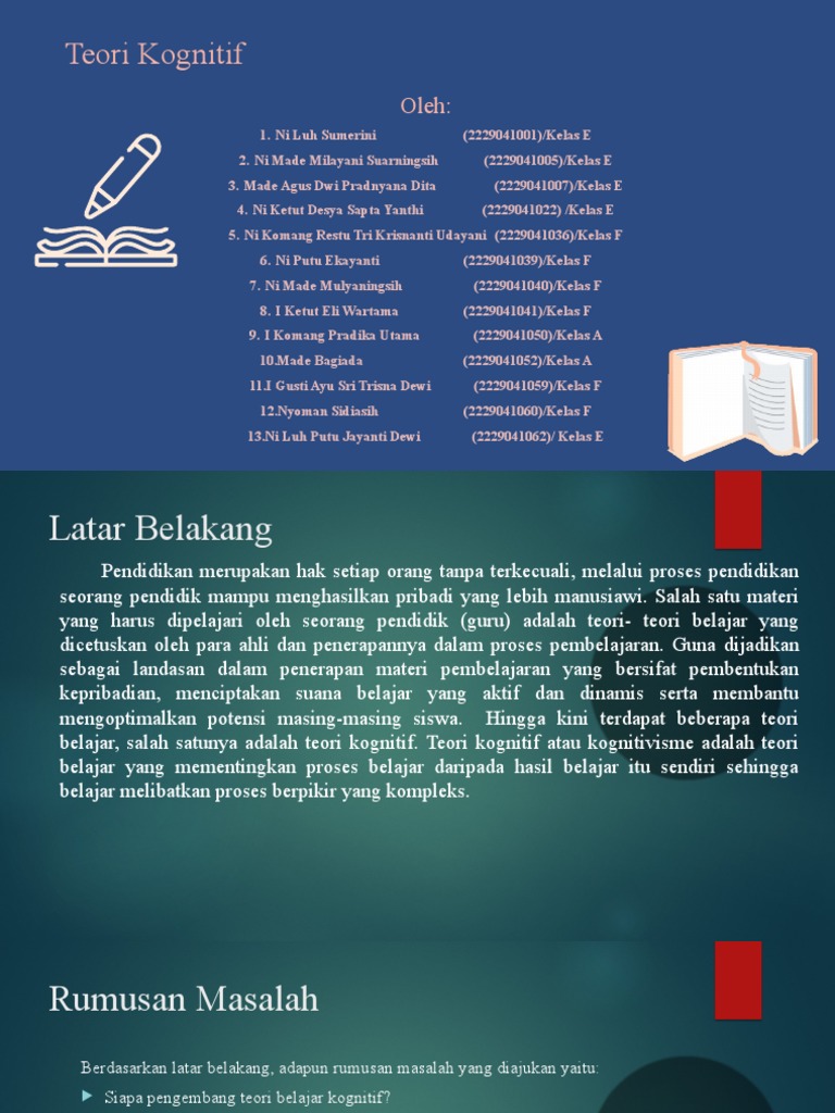 Teori Kognitif dalam Pembelajaran | PDF | Karier & Perkembangan | Sains ...