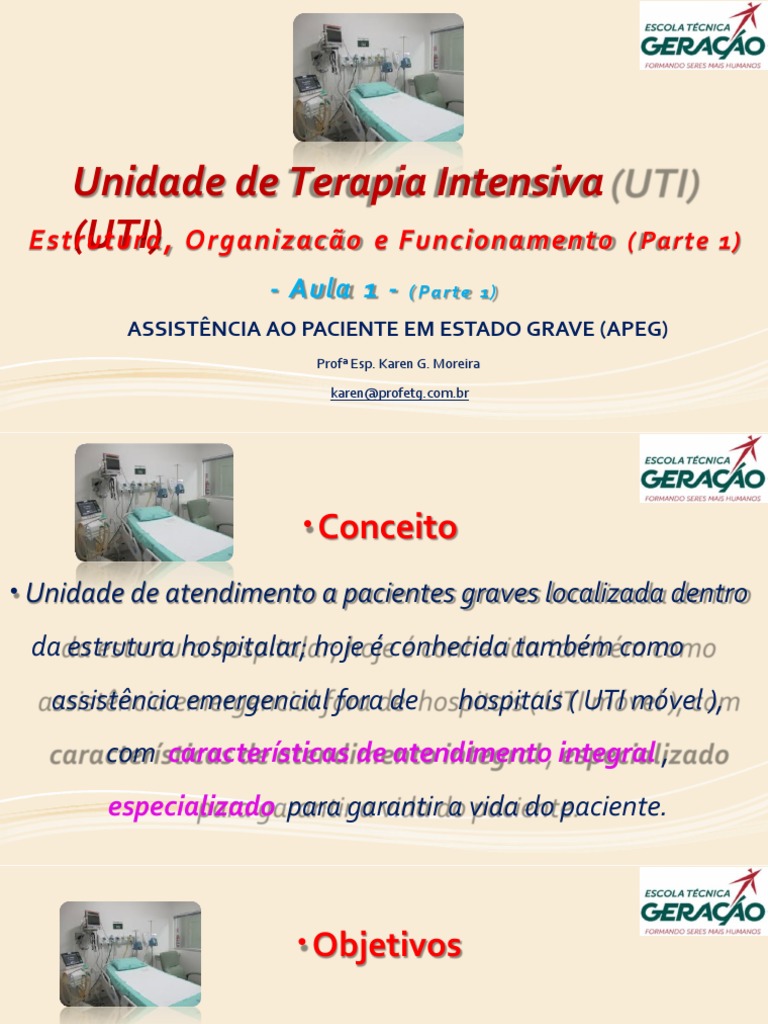 Aula (Parte 1) - Estrutura, Organização, Funcionamento - UTI | PDF ...