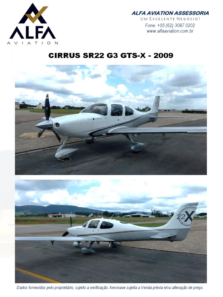 Specs - Cirrus SR22 G3 - 2009 | PDF | Transporte | Aeronave
