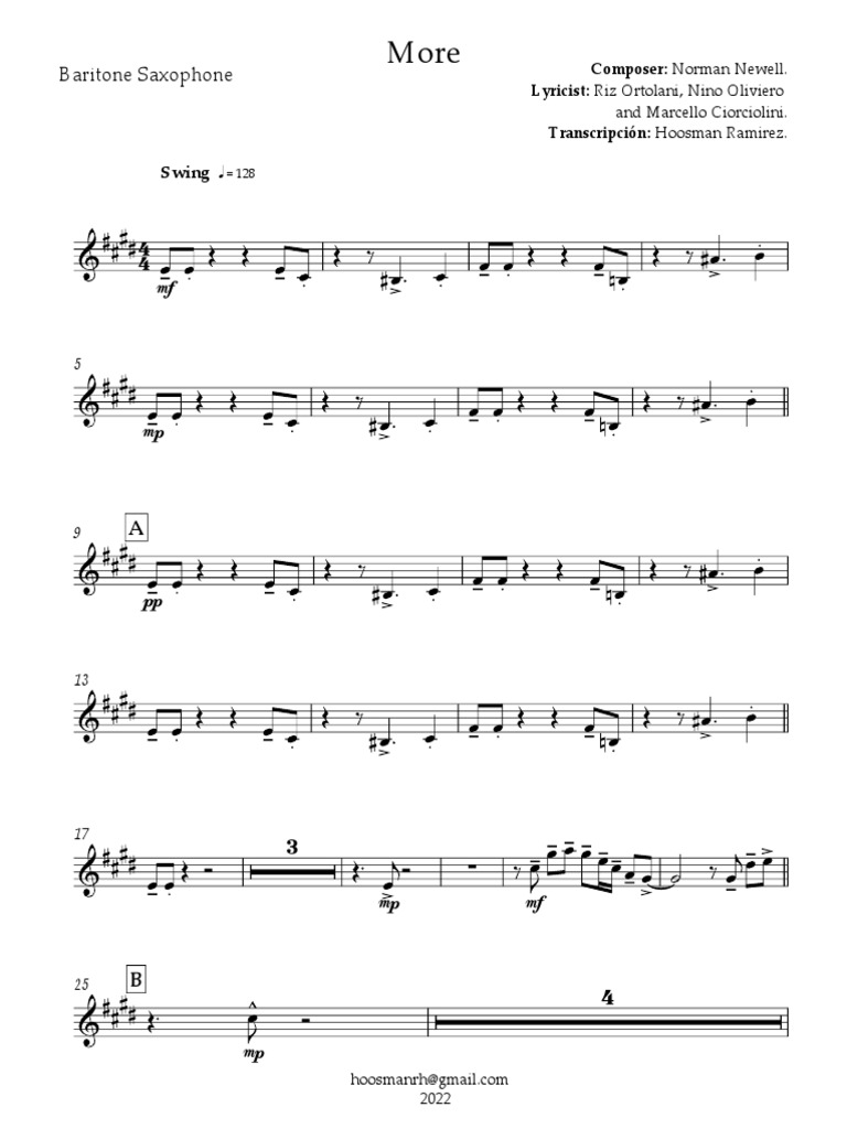 More - Baritone Saxophone | PDF