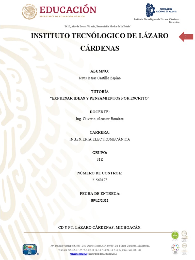 Expresar Ideas y Pensamientos Por Escrito | PDF | Lingüística | Cognición