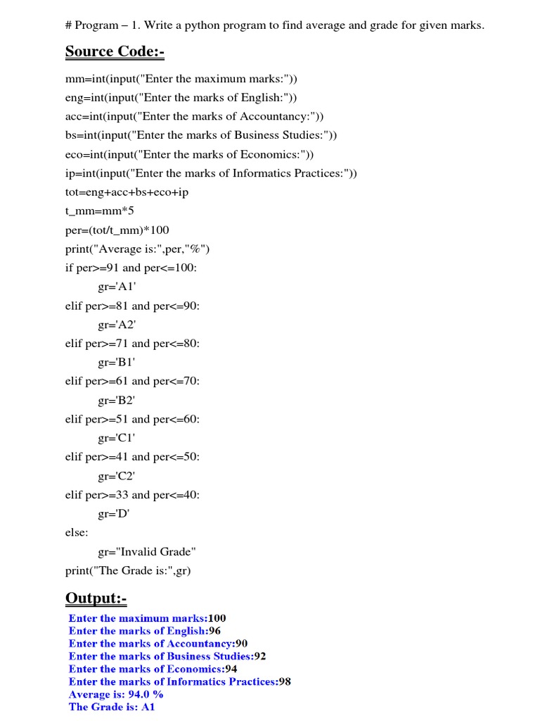 List of Program For Practical File With Source Code | Download Free PDF | Area | Geometry