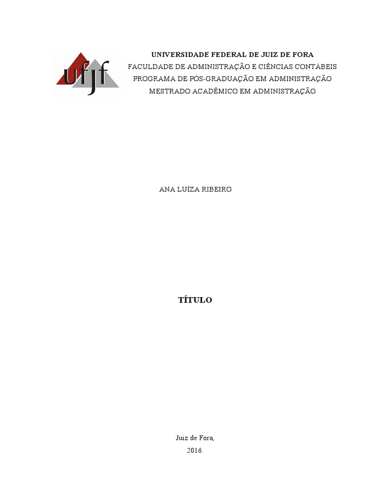 Modelo de Capa para Trabalho Acadêmico | PDF