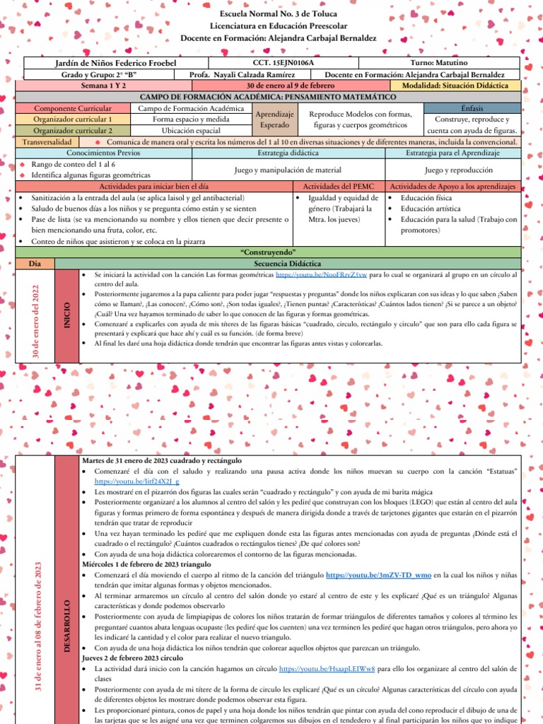 Planeacion Enero y Febrero | PDF | Educación de la primera infancia