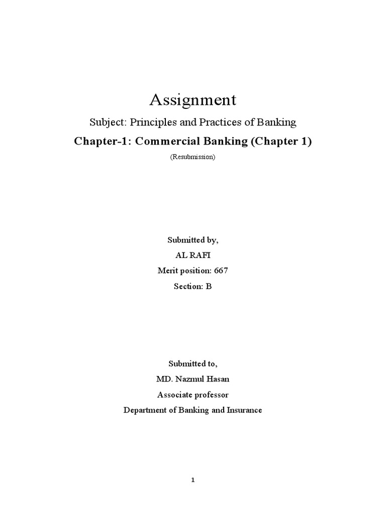 Assignment Banking-1 | PDF | Money Creation | Banks