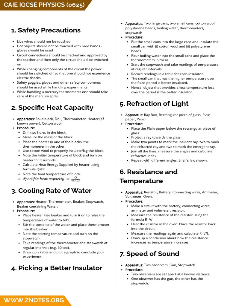 Csaaie Igcse Physics 0625 Alternative To Practical v1 | PDF ...