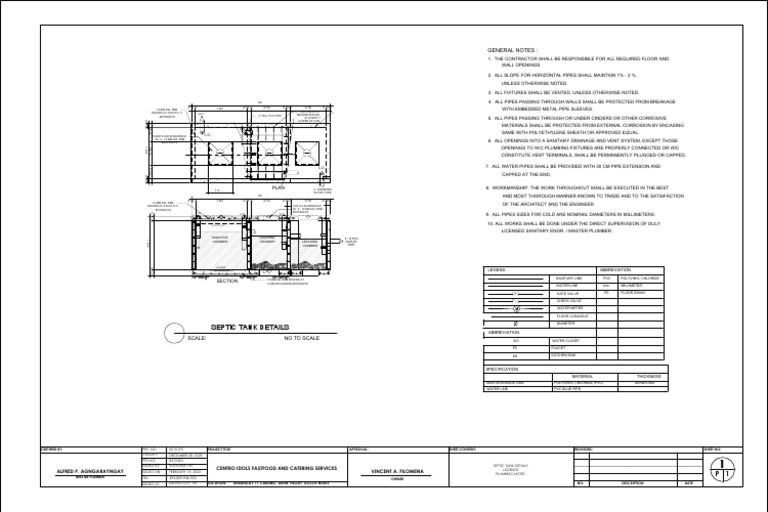 Septic Tank Details: General Notes | PDF | Plumbing | Polyvinyl Chloride