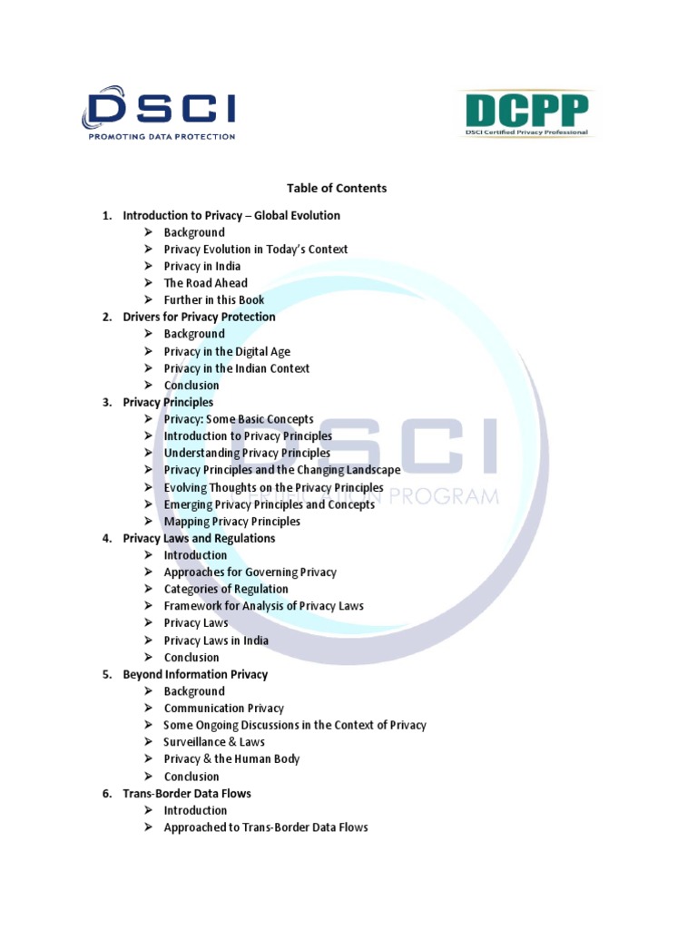 Table of Contents-DCPP | PDF | Privacy | Life Cycle Assessment