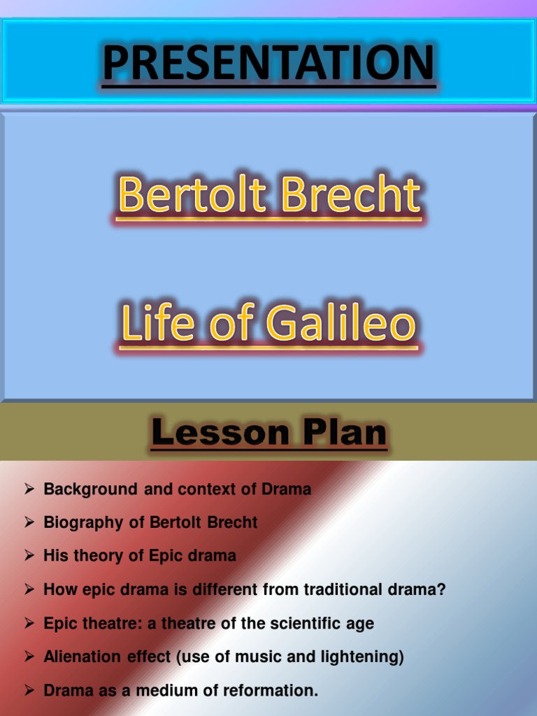 Bertolt Brecht's Epic Theatre and His Play Galileo | PDF | Reason ...