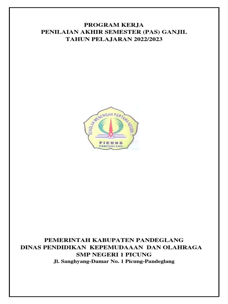 Cover, Daftar Isi Program Kerja Pas | PDF