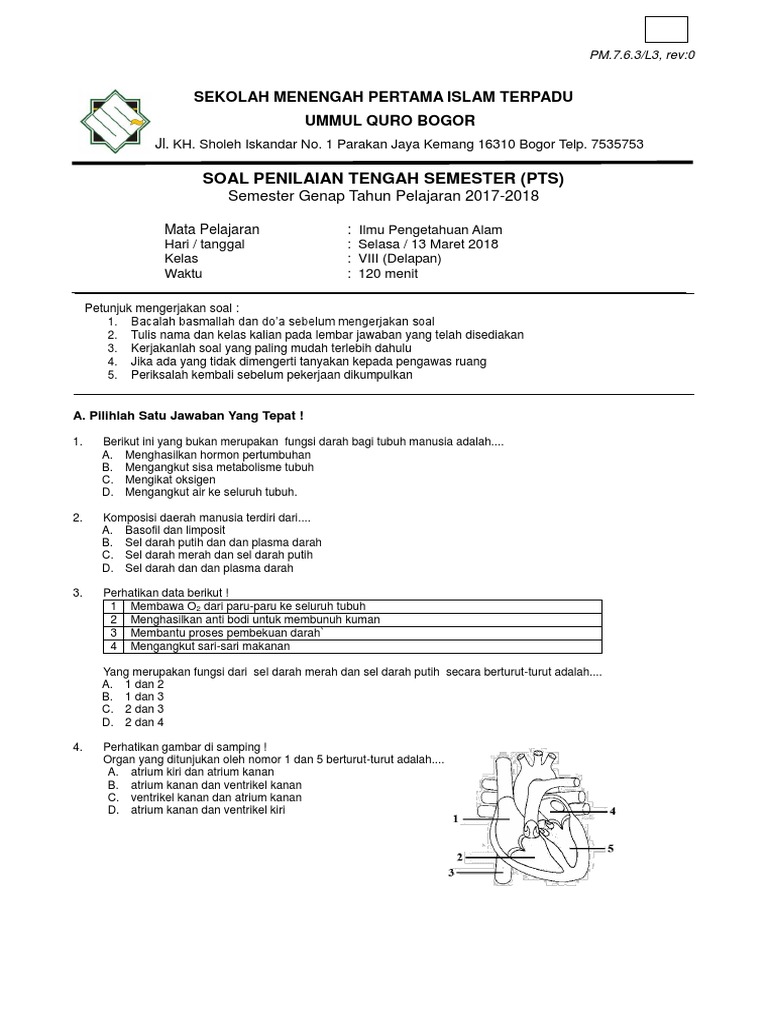 Soal Uts Ipa 8 Fix | PDF