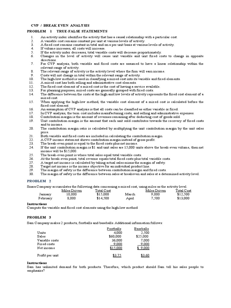 4 Cvpbe PROB EX | PDF | Business Economics | Business