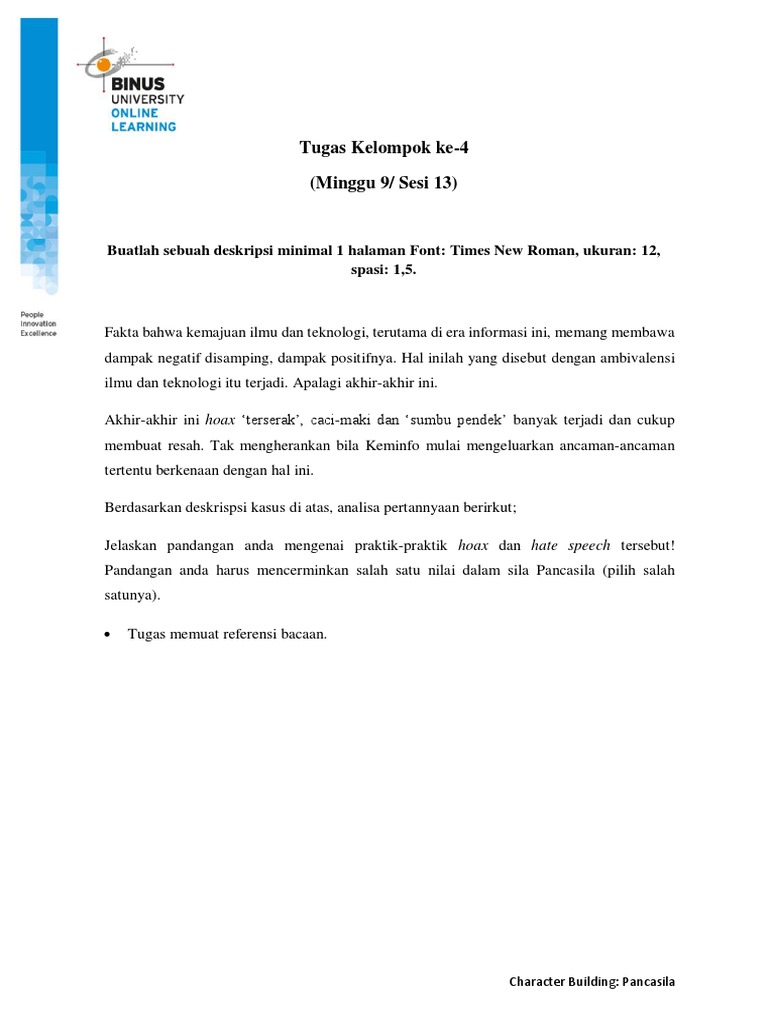 Tugas Kelompok Ke-4 (Minggu 9/ Sesi 13) | PDF