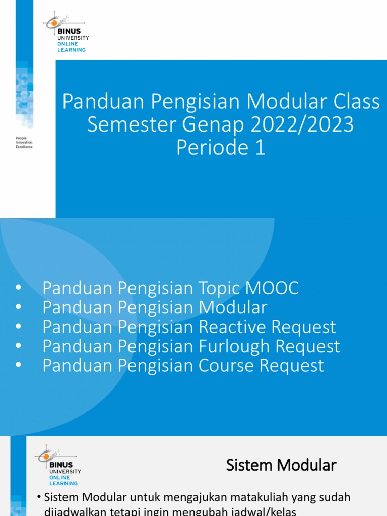Panduan Registrasi Kelas Modular Binus | PDF
