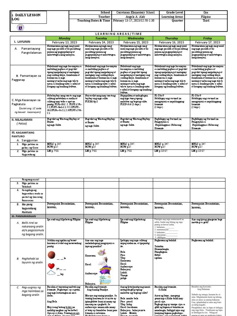 Filipino w1 q3 | PDF Filipino w1 q3 | PDF
