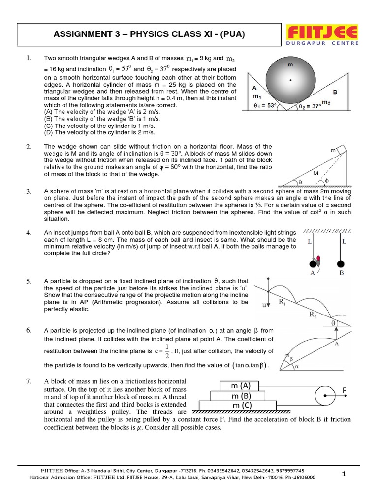 Assignment 3 Student | PDF | Collision | Mass
