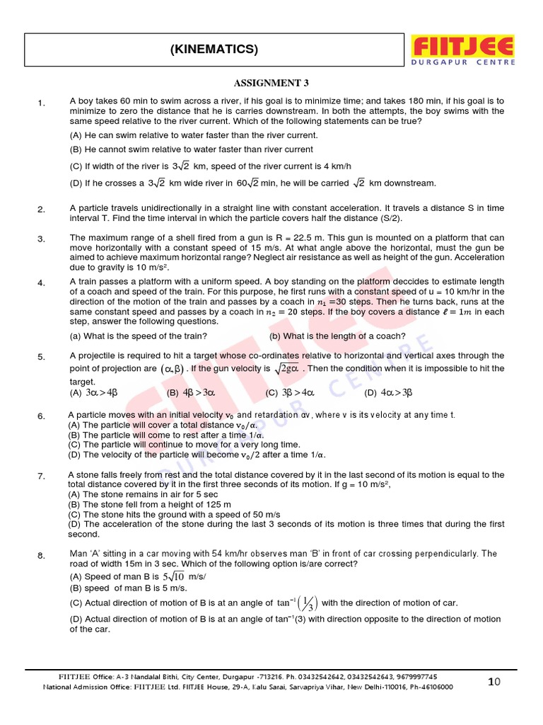 Assignment 3 | PDF | Acceleration | Speed