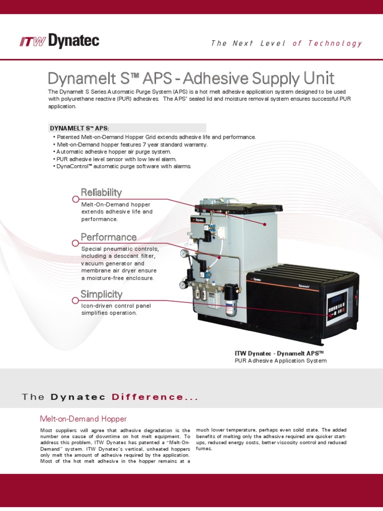 Dynamelt S Series APS Adhesive Supply Unit | PDF | Adhesive | Polyurethane