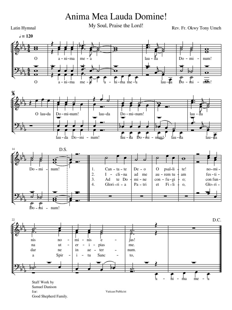 Hino Latino: Anima Mea Lauda Domine | PDF