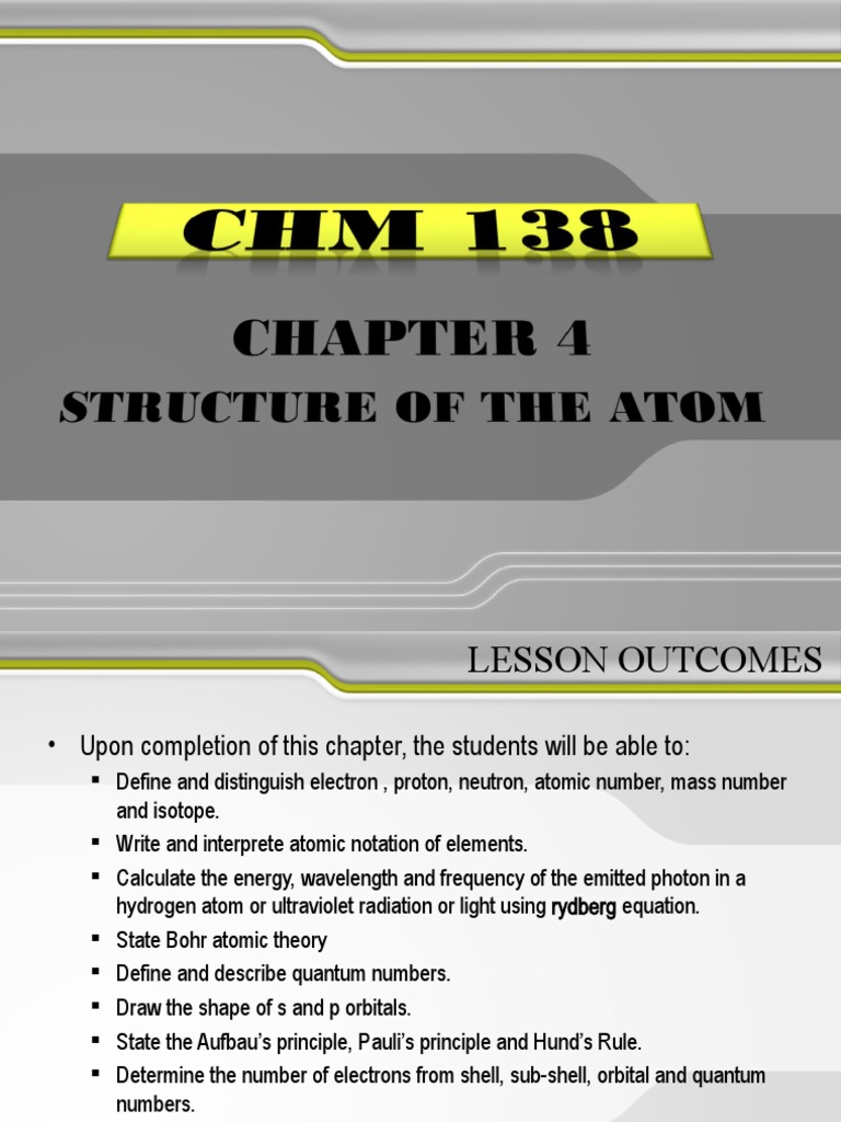 Chapter 4 - Structure of The Atom | PDF | Electron Configuration ...